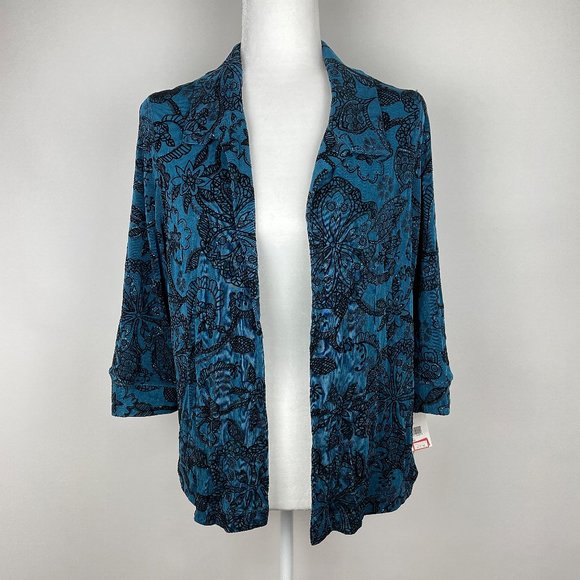 Mark Singer | Tops | Nwt Mark Singer Softwear Petites Blue Ornate ...